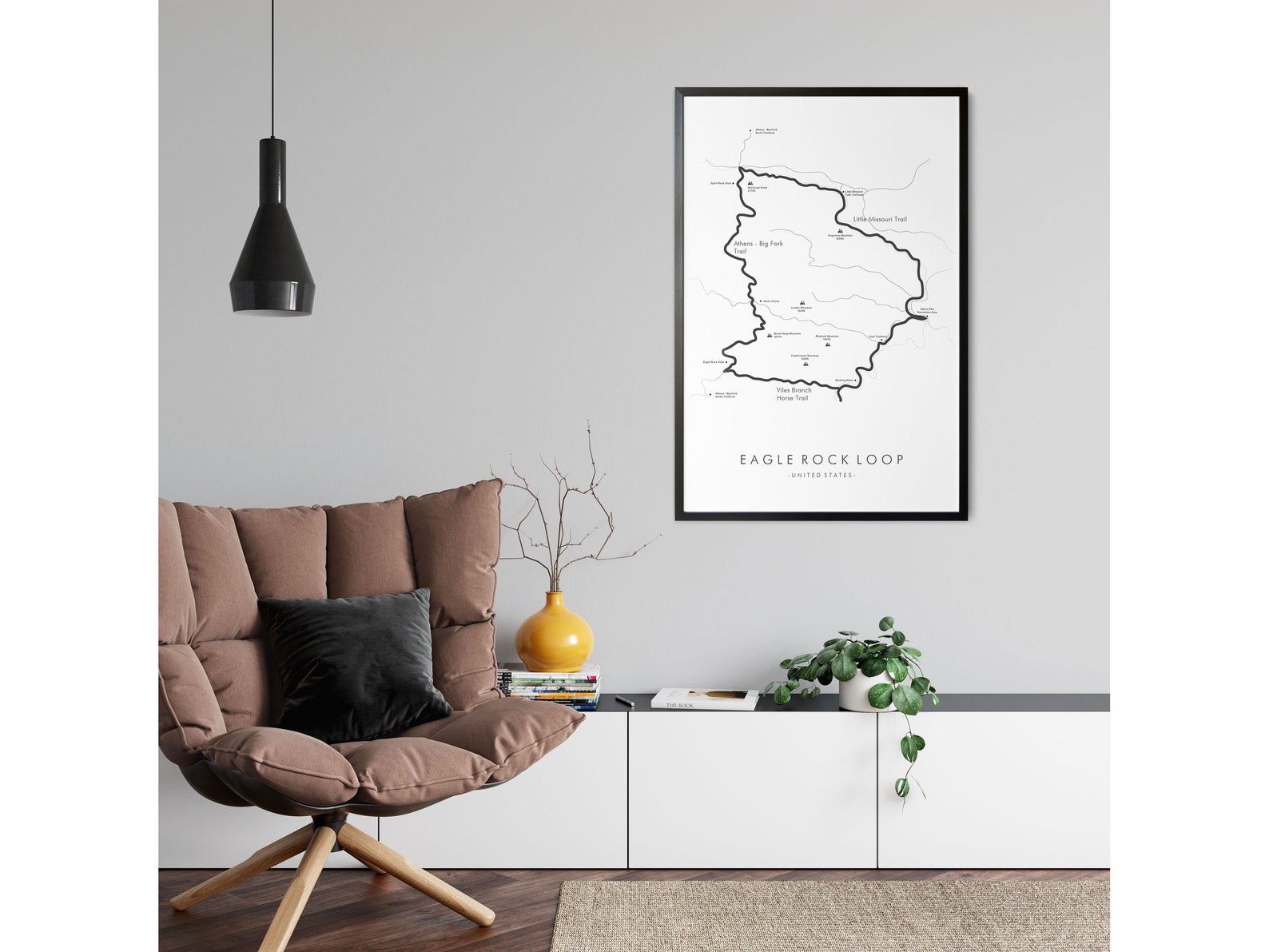 Eagle Rock Loop Trail Map Eagle Rock Loop Poster Ouachita | Etsy