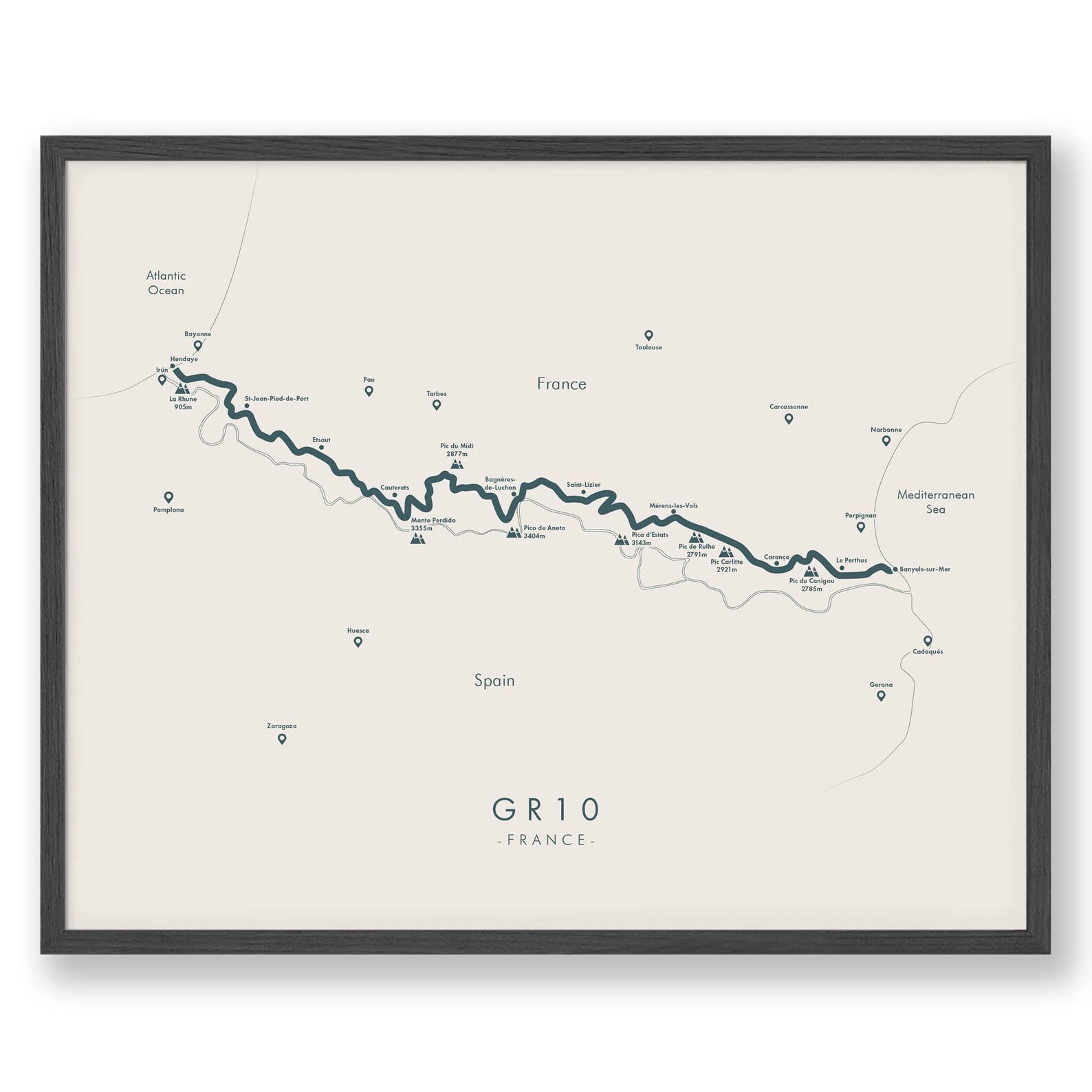 GR10 Map | GR10 Trail Map | GR10 Pyrenees Trail | Pyrenees Hiking ...