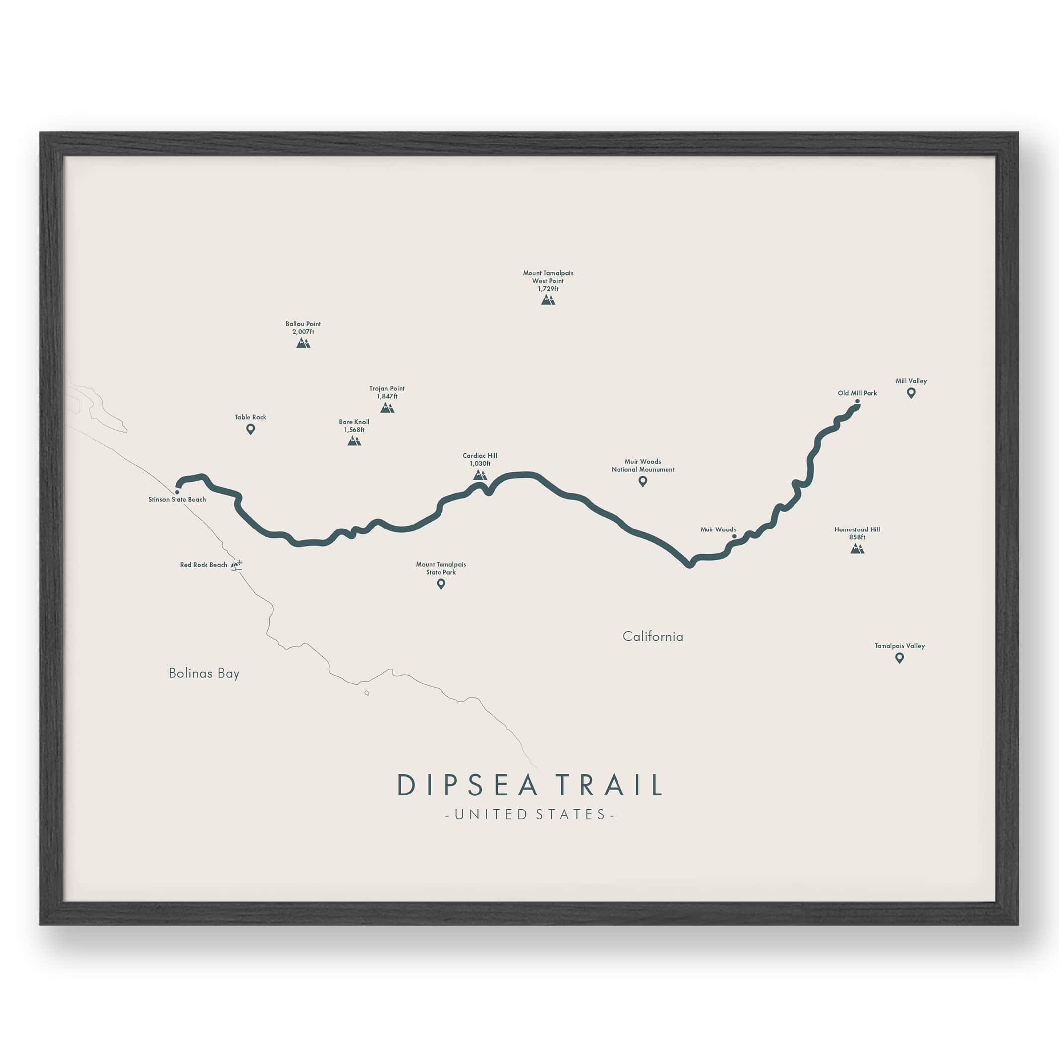 Dipsea Trail Map Dipsea Trail Poster Explore California | Etsy