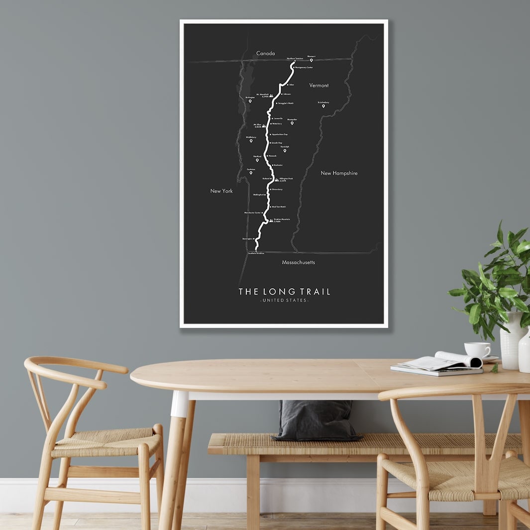 Vermont Long Trail Map | the Long Trail Vermont Map | the Long Trail in ...