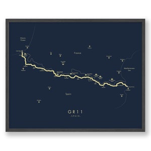 GR11 Trail Map | GR11 Hiking Poster | Hiking Europe | Trail Map Art ...