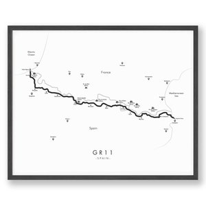 GR11 Trail Map | GR11 Hiking Poster | Hiking Europe | Trail Map Art ...