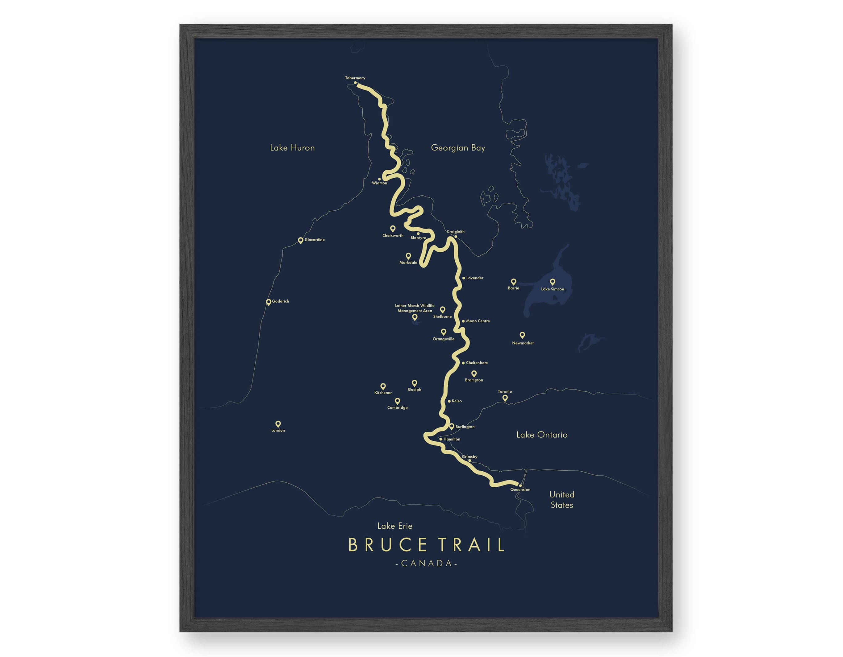 Bruce Trail Map | Bruce Trail Poster | Hiking Canada Poster | Relive ...