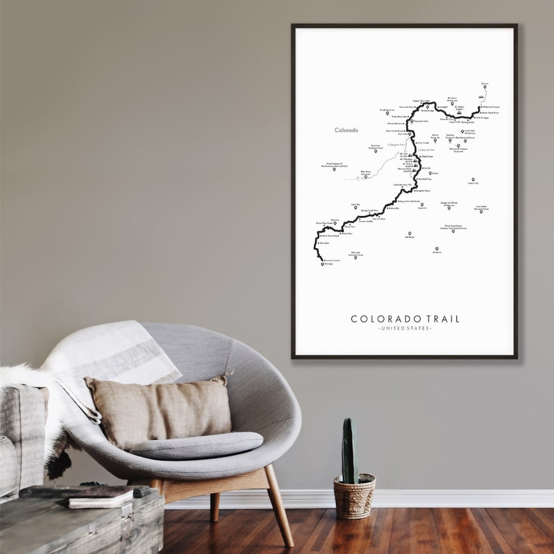 Colorado Trail Poster - East Collegiate | the Colorado Trail Map - East ...
