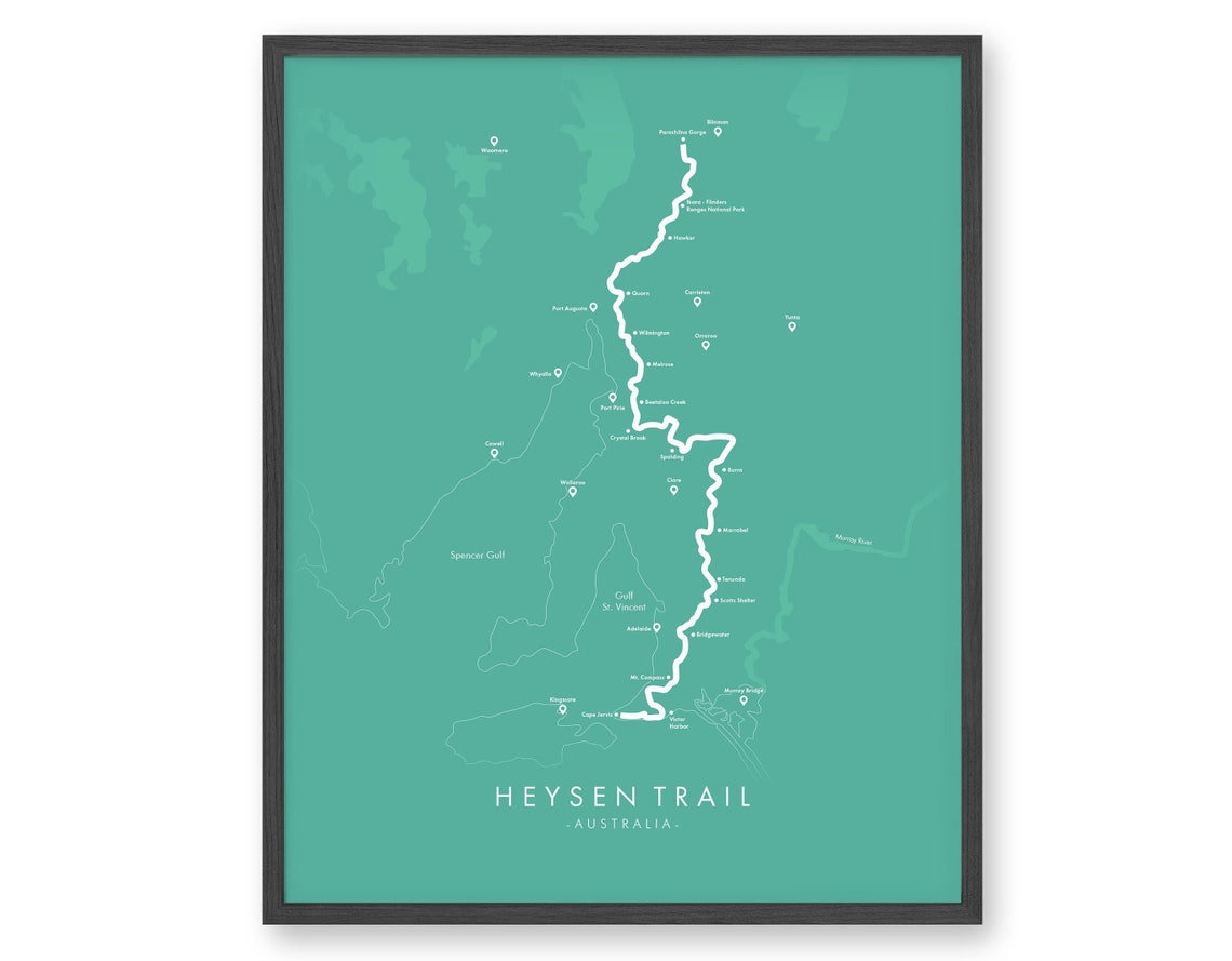 Heysen Trail Map Heysen Trail Hiking Poster Hiking - Etsy