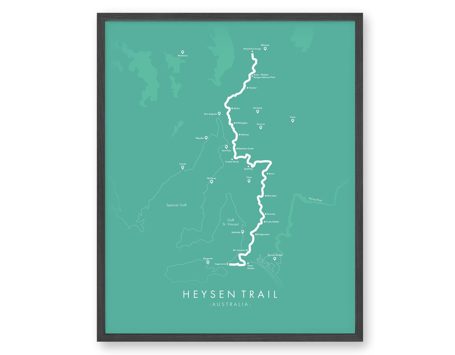 Heysen Trail Map Heysen Trail Hiking Poster Hiking - Etsy