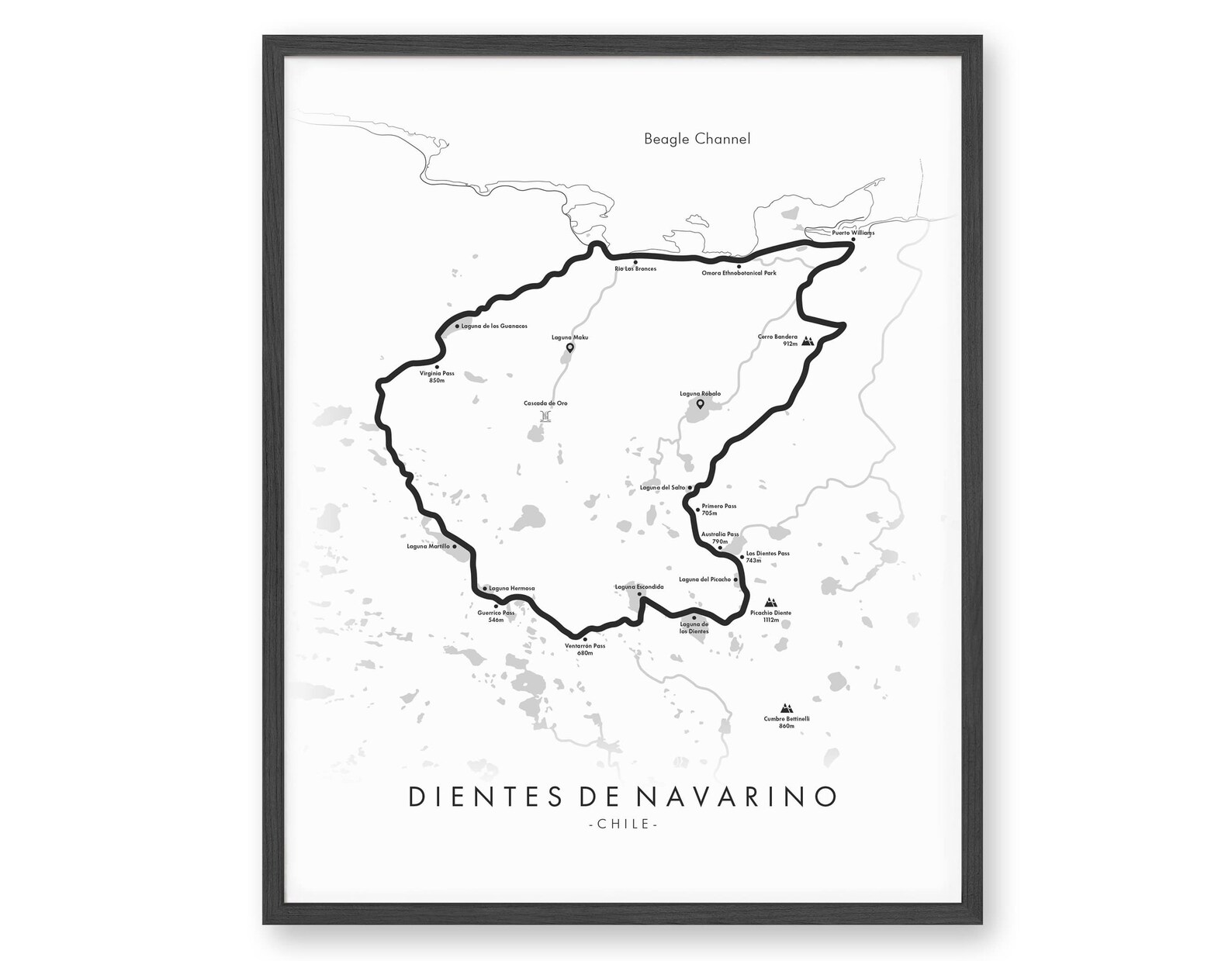 Dientes De Navarino Trail Map Dientes De Navarino Trail - Etsy