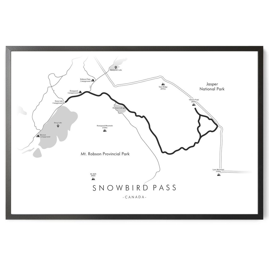 Snowbird Pass Trail Map Snowbird Pass Poster British | Etsy