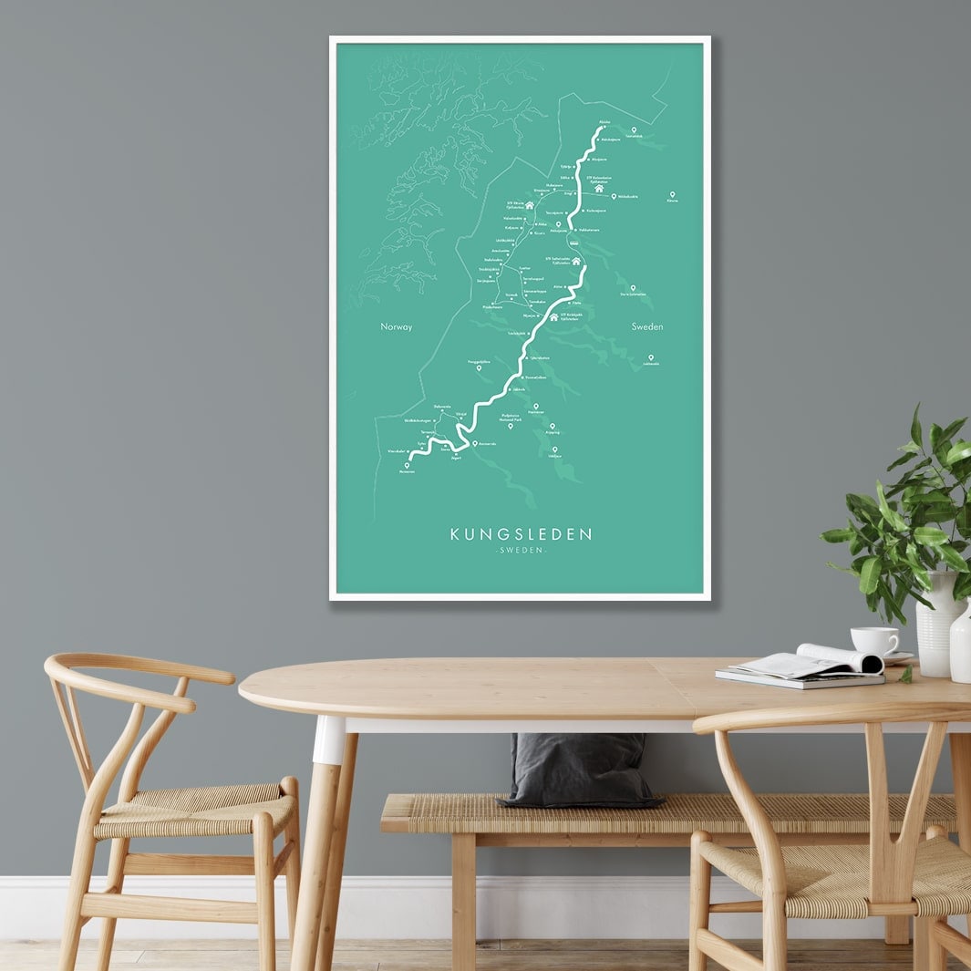 Kungsleden Trail Map | Kungsleden Hiking Poster | King’s Trail Sweden ...