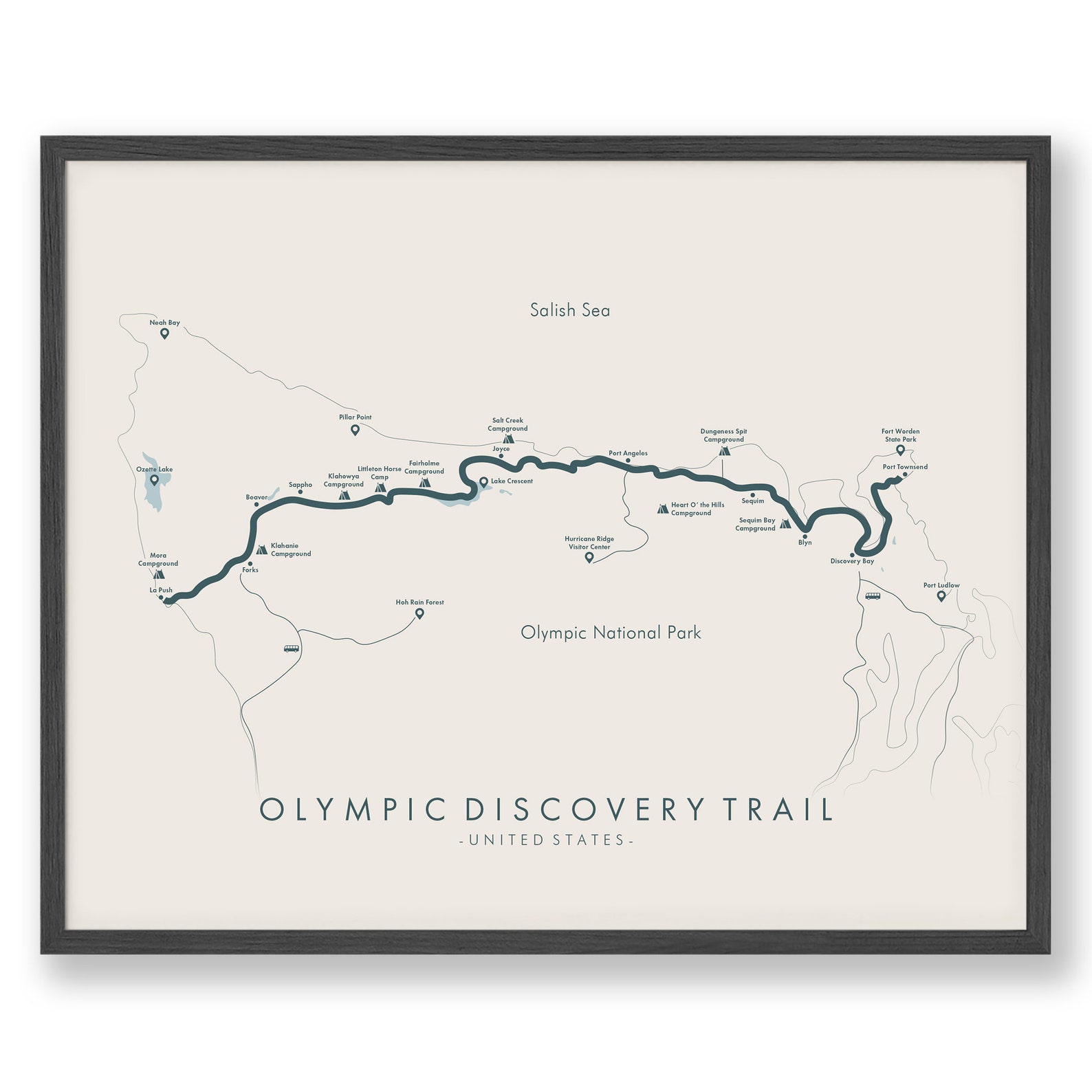 Olympic Discovery Trail Map | Olympic Discovery Trail Poster | Hiking ...