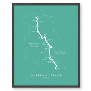 Overland Track Map | Overland Trail Poster | Tasmania Hiking | Relive ...