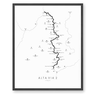 Alta via 2 Poster | Alta via 2 Track Map | Alta via Wall Art ...