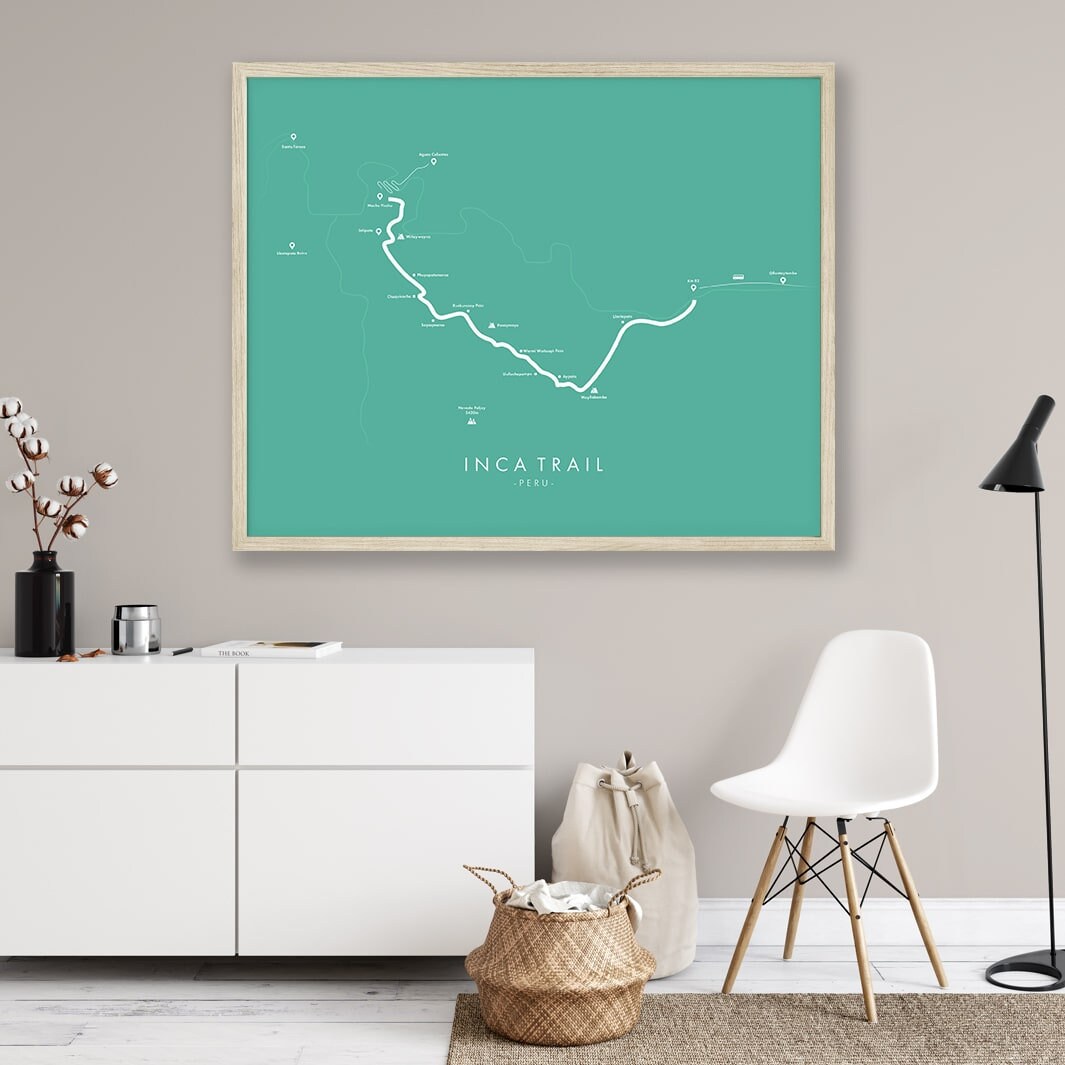 Inca Trail Map Inca Trail Poster Machu Picchu Poster - Etsy