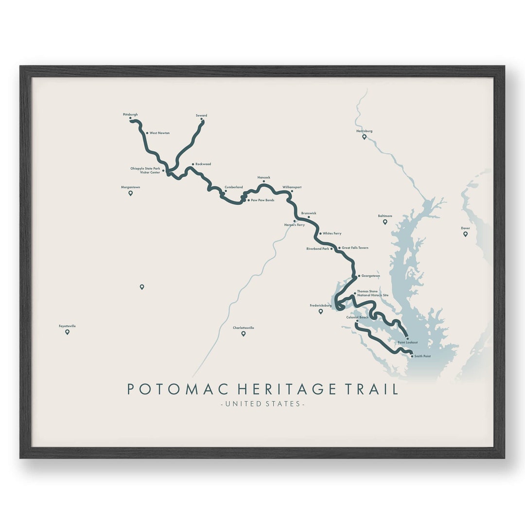 Potomac Heritage Trail Map | Potomac Heritage Trail Poster | National ...