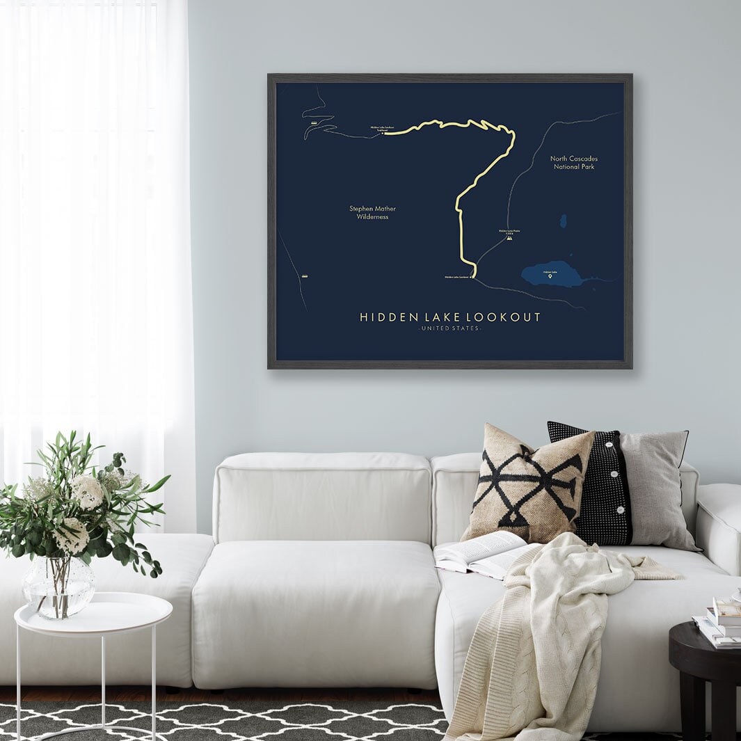 Hidden Lake Lookout Trail Map | Hidden Lake Lookout Trail Poster | Hike ...