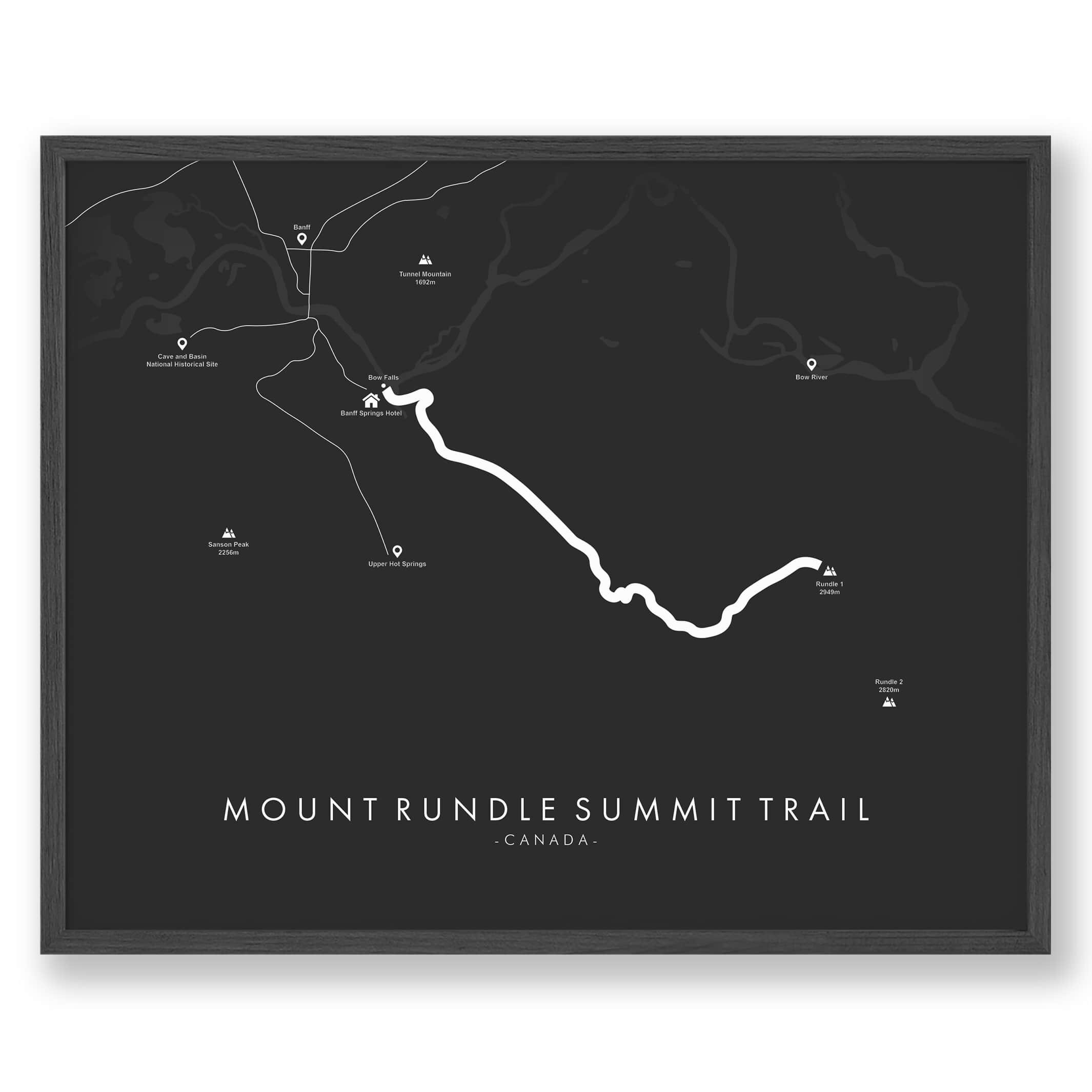 Mount Rundle Summit Trail Map Mount Rundle Summit Trail - Etsy