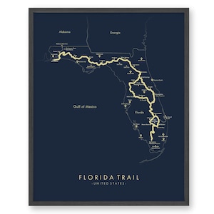 Florida Trail Map | Florida Trail Poster | USA National Scenic Trail ...