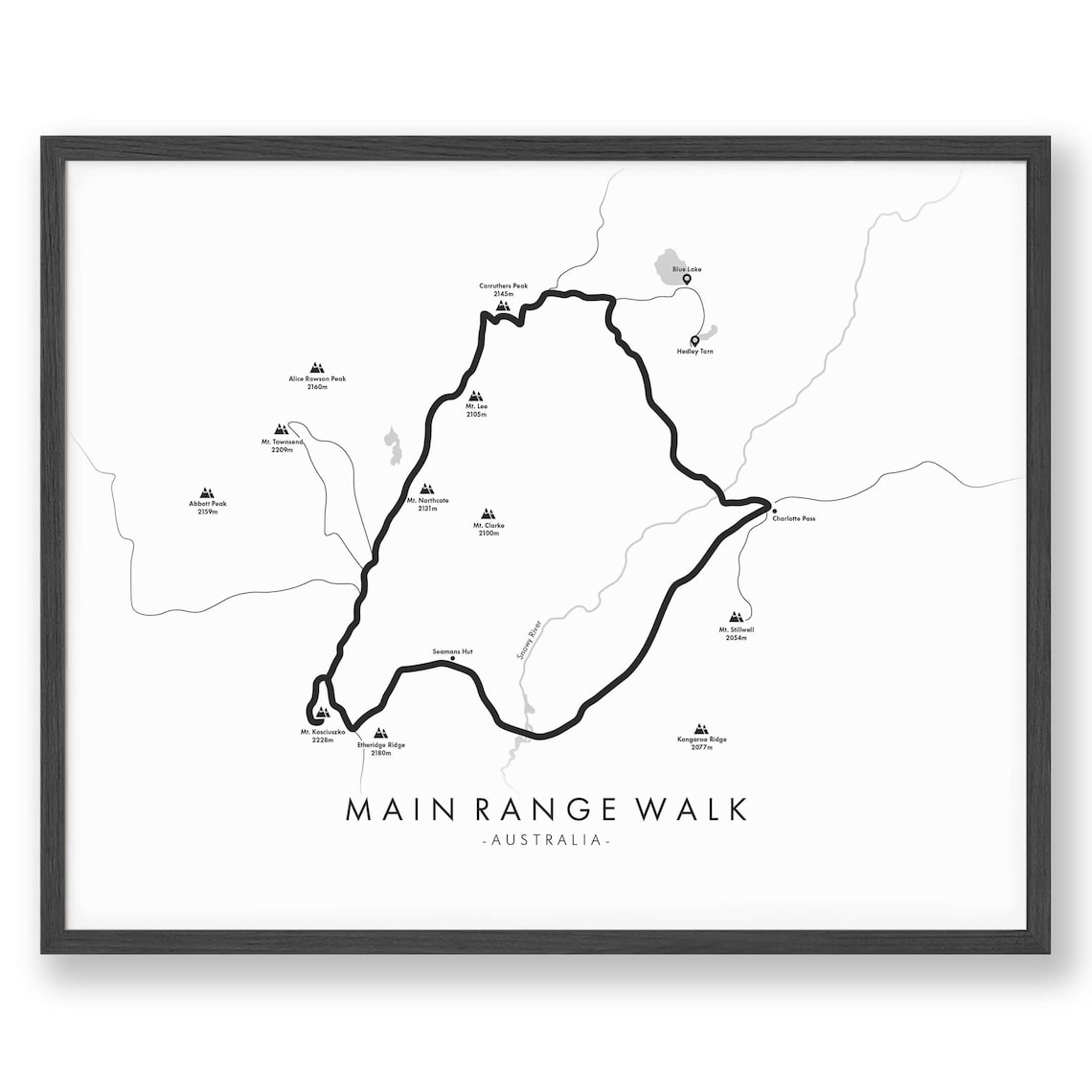 Main Range Walk Map Main Range Walk Poster Kosciuszko - Etsy