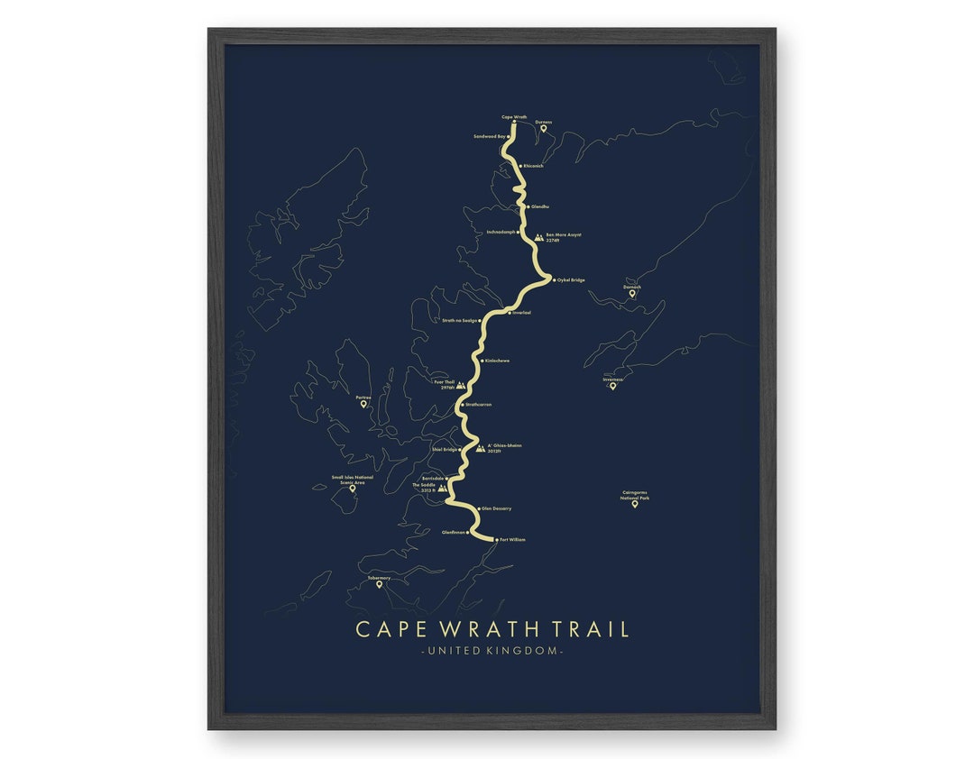 Cape Wrath Trail Map | Cape Wrath Trail Poster | Hiking UK | Trail Maps ...