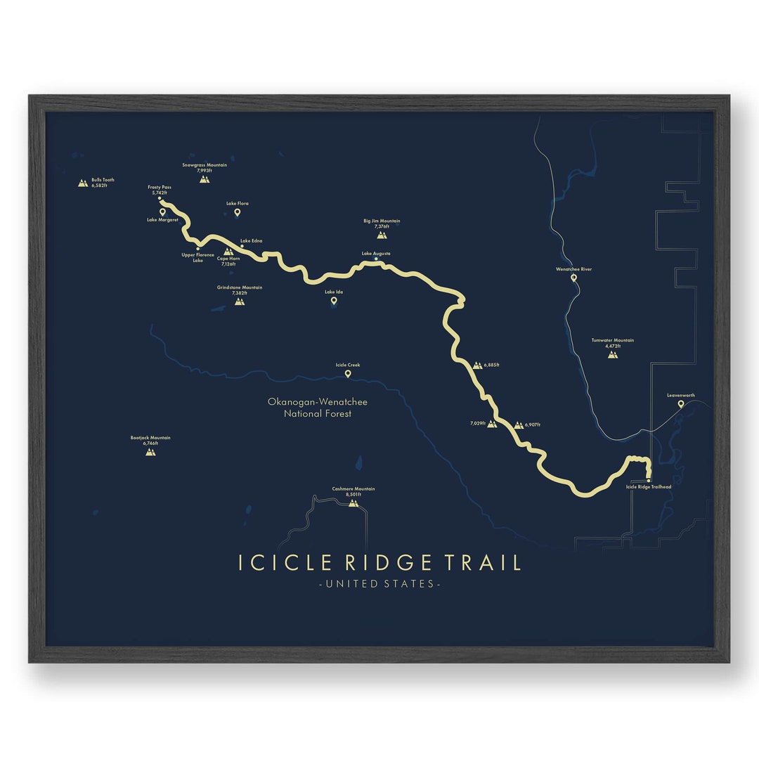 Icicle Ridge Trail Map | Icicle Ridge Trail Poster | United States ...