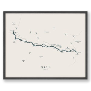 GR11 Trail Map | GR11 Hiking Poster | Hiking Europe | Trail Map Art ...