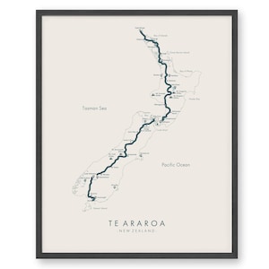 Te Araroa Poster | Te Araroa Track Map | New Zealand Trekking | Relive ...