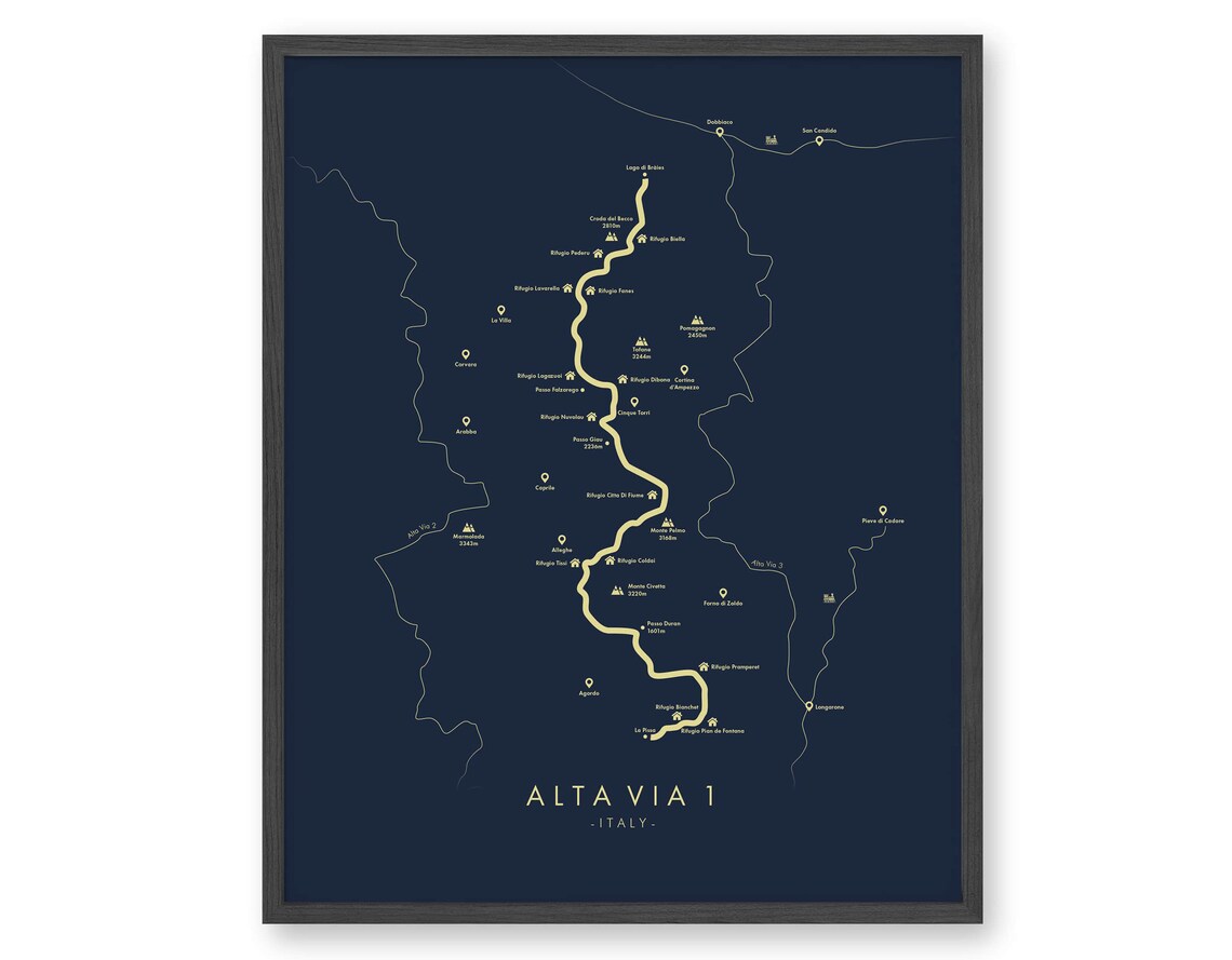 Alta via 1 Trail Map | Alta via 1 Trail Map | Dolomite High Route 1 ...