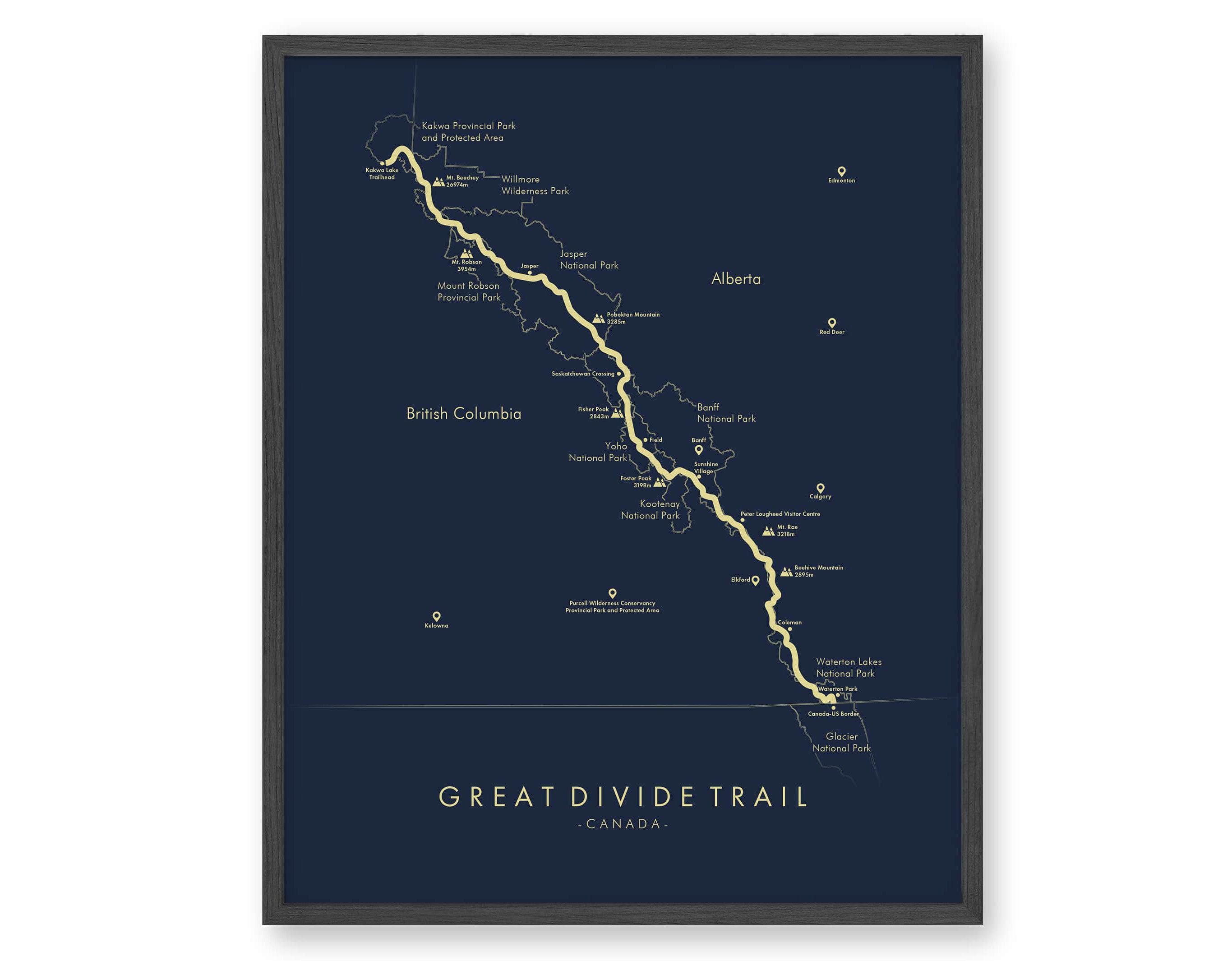 Great Divide Trail Map | Great Divide Trail Poster | Hiking Canada ...