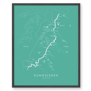 Kungsleden Trail Map | Kungsleden Hiking Poster | King’s Trail Sweden ...