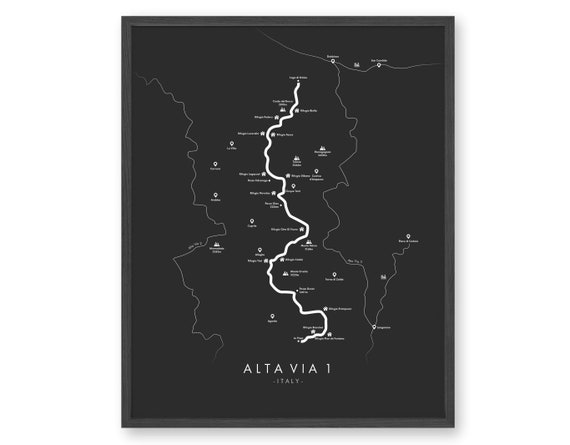 Alta via 1 Trail Map Alta via 1 Trail Map Dolomite High - Etsy