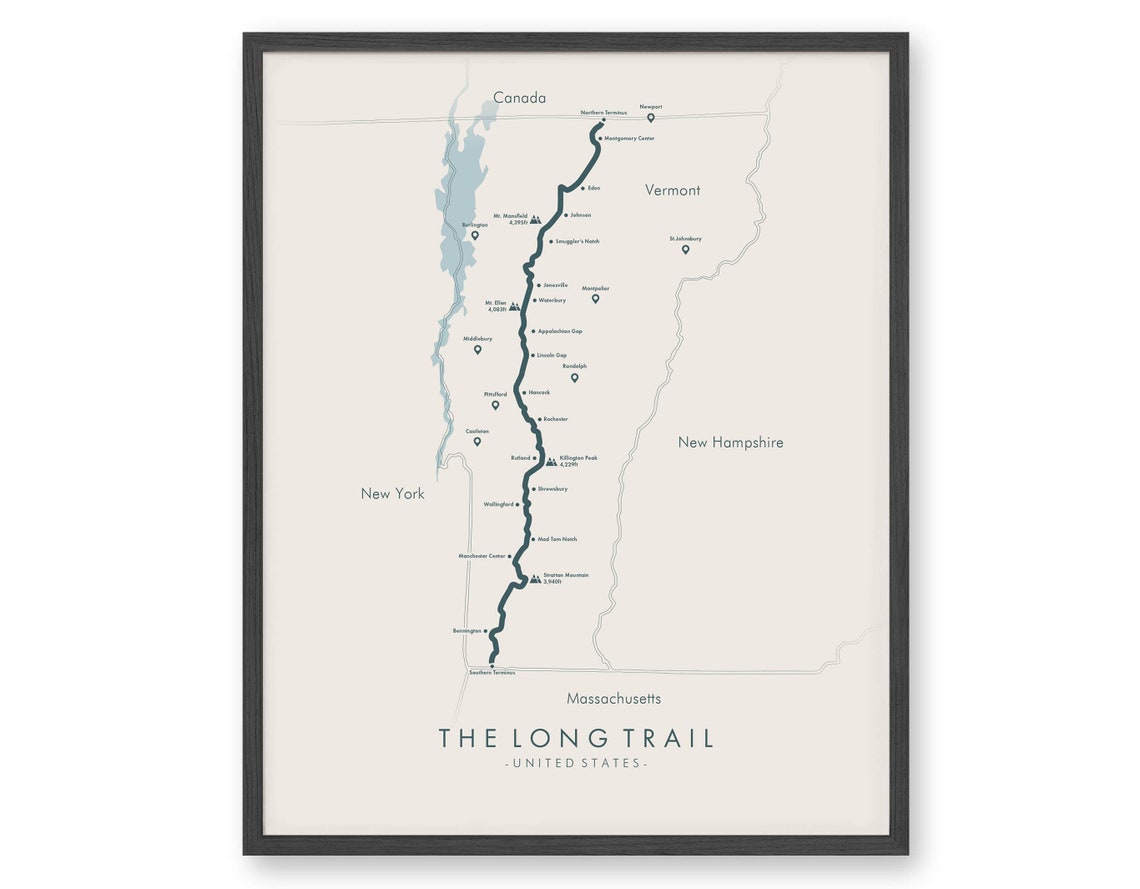 Vermont Long Trail Map | the Long Trail Vermont Map | the Long Trail in ...