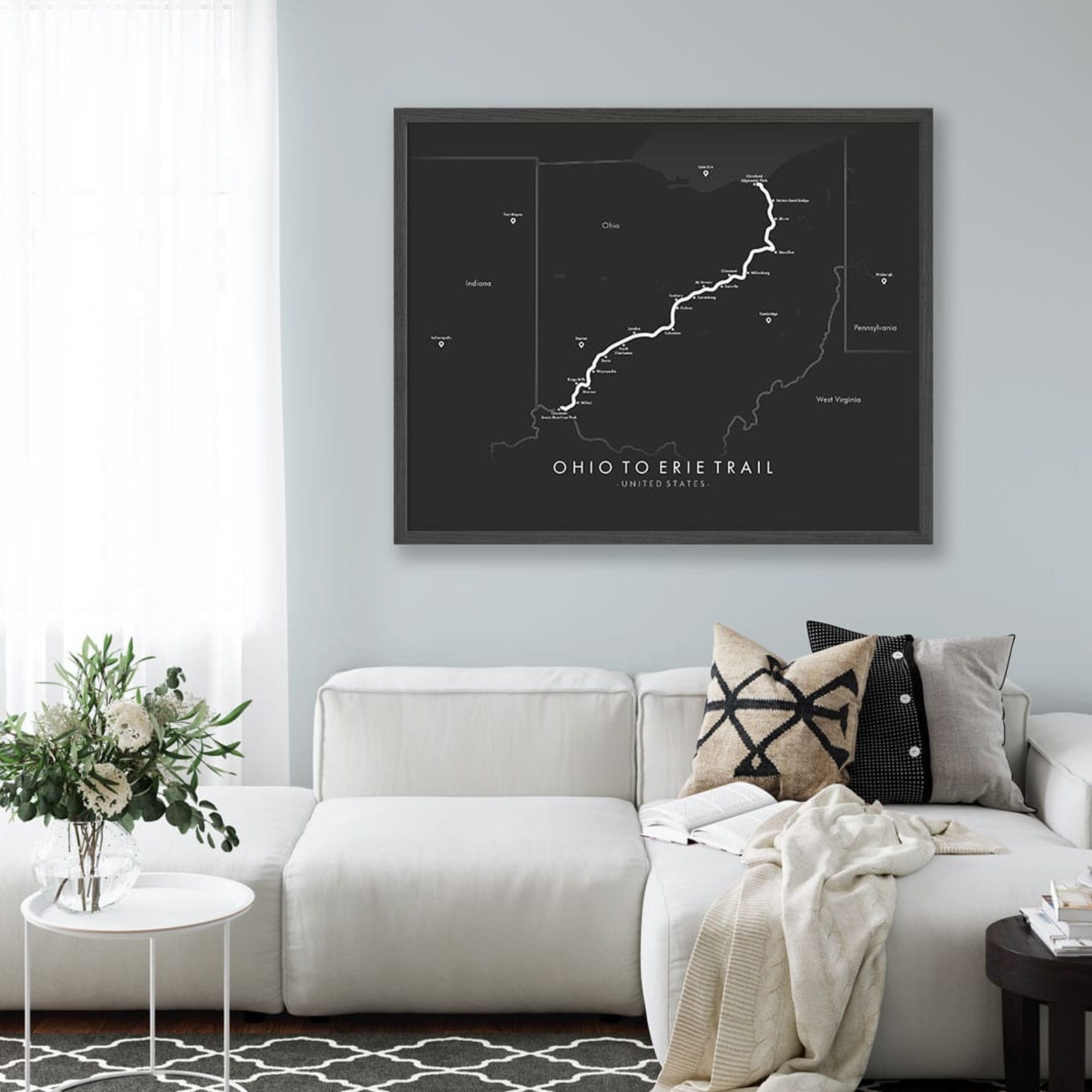 Ohio to Erie Trail Poster | Ohio to Erie Trail Map | Biking Wall Art ...