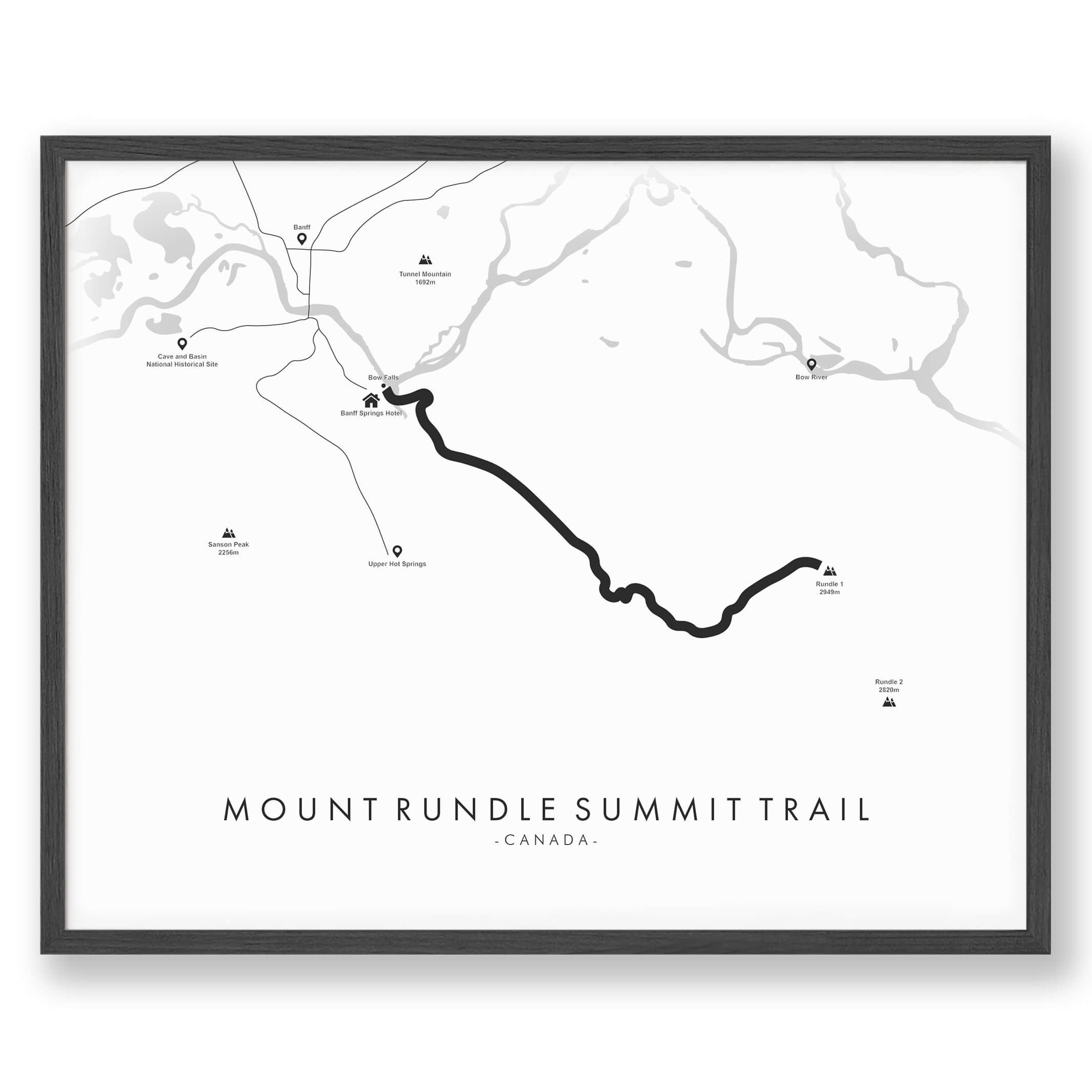 Mount Rundle Summit Trail Map Mount Rundle Summit Trail - Etsy