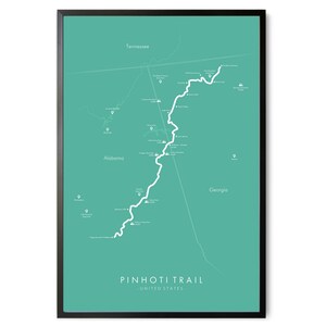 Pinhoti Trail Map Pinhoti Trail Poster National Recreation | Etsy