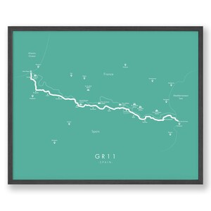 GR11 Trail Map | GR11 Hiking Poster | Hiking Europe | Trail Map Art ...