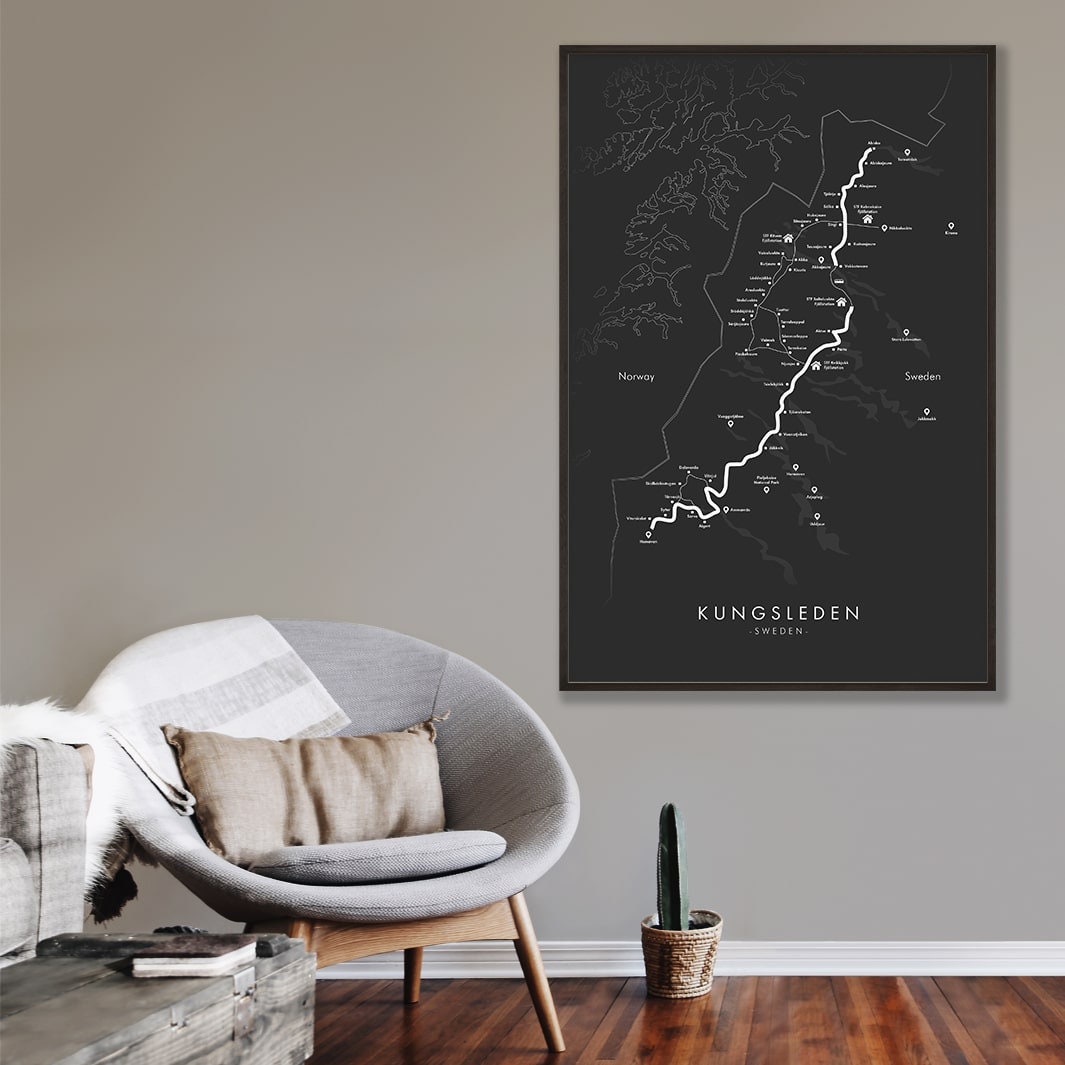 Kungsleden Trail Map | Kungsleden Hiking Poster | King’s Trail Sweden ...