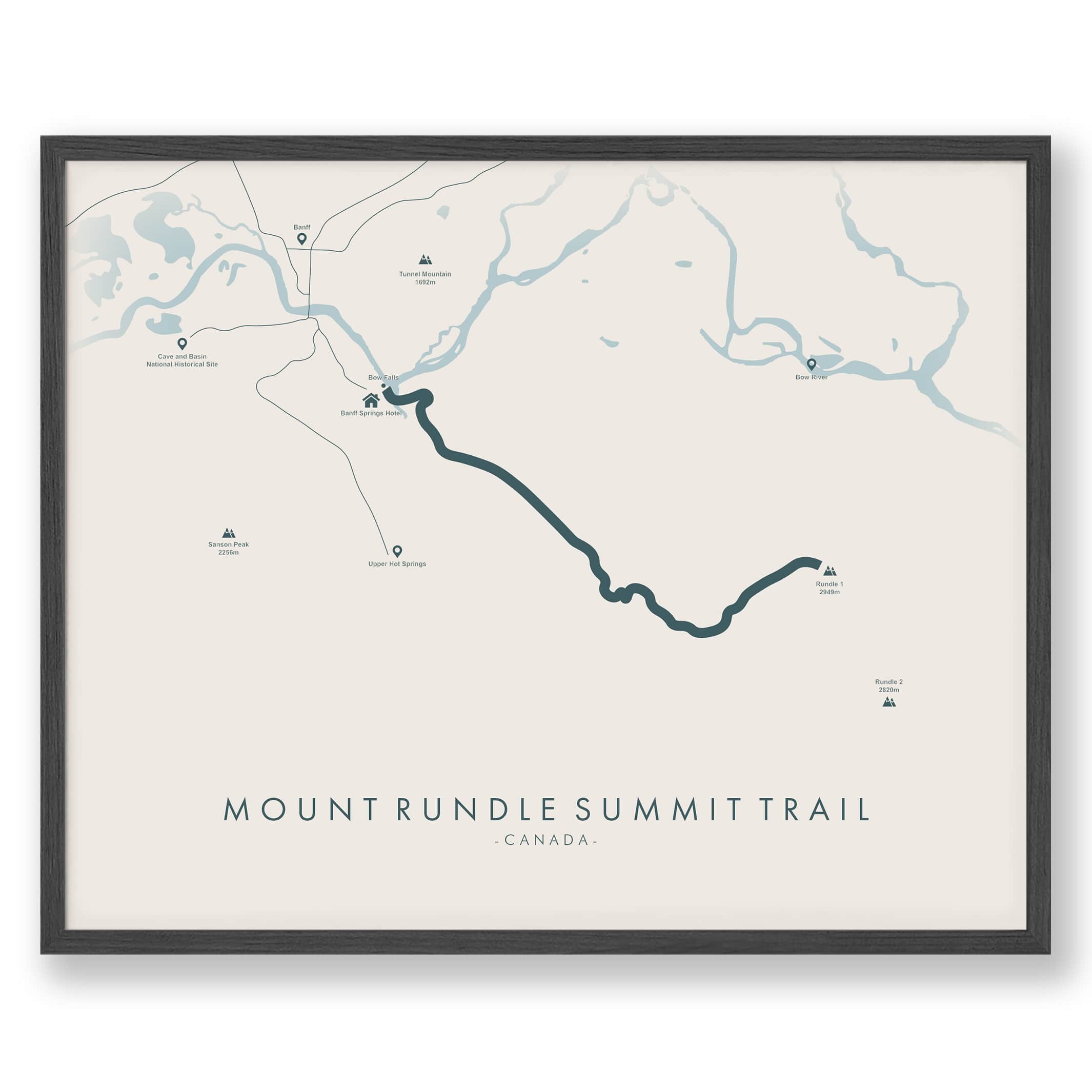 Mount Rundle Summit Trail Map Mount Rundle Summit Trail - Etsy