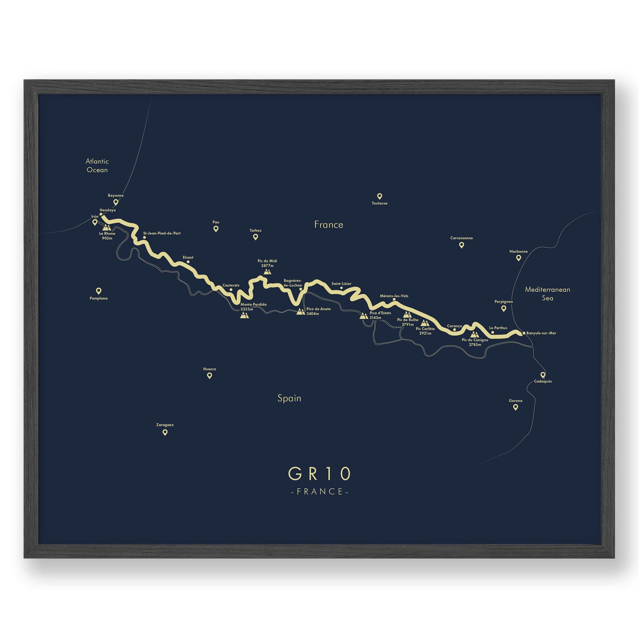 GR10 Mapa / GR10 Trail Map / GR10 Pyrenees Trail / Pyrenees - Etsy México