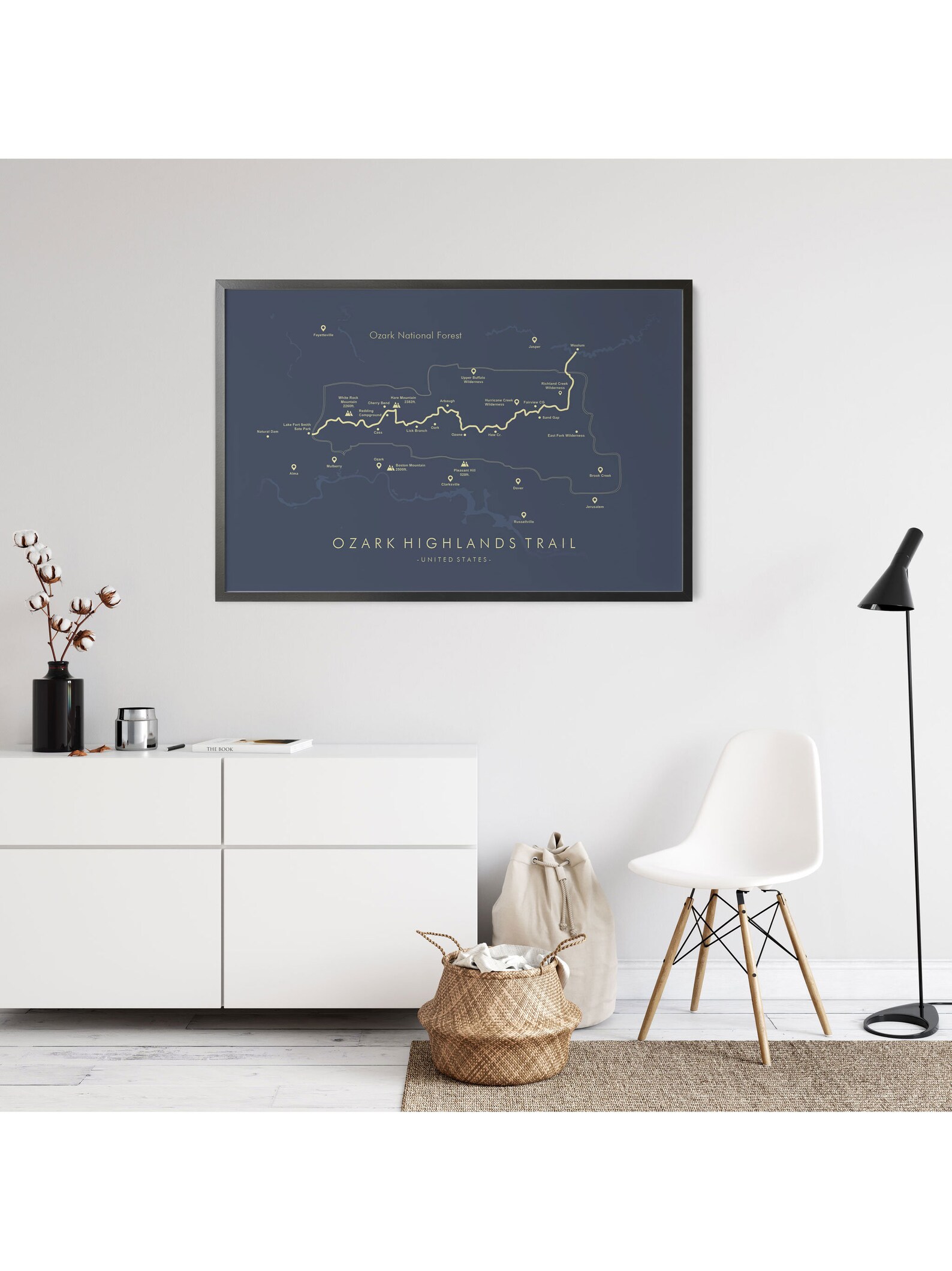 Ozark Highlands Trail Map OHT Hiking Trail Map OHT Poster | Etsy