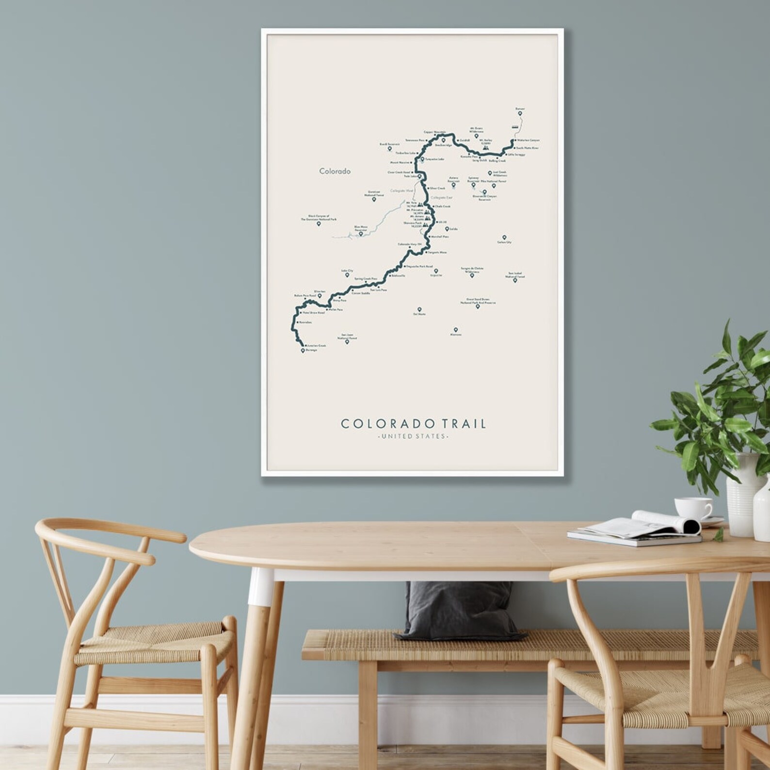Colorado Trail Poster - East Collegiate | the Colorado Trail Map - East ...