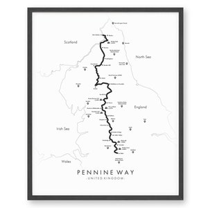 Pennine Way Poster | Pennine Way Track Map | UK Hiking Wall Art ...