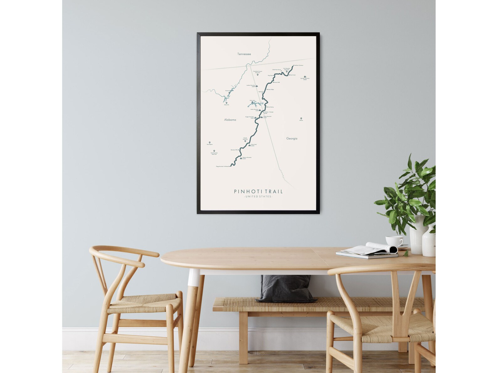 Pinhoti Trail Map Pinhoti Trail Poster National Recreation | Etsy