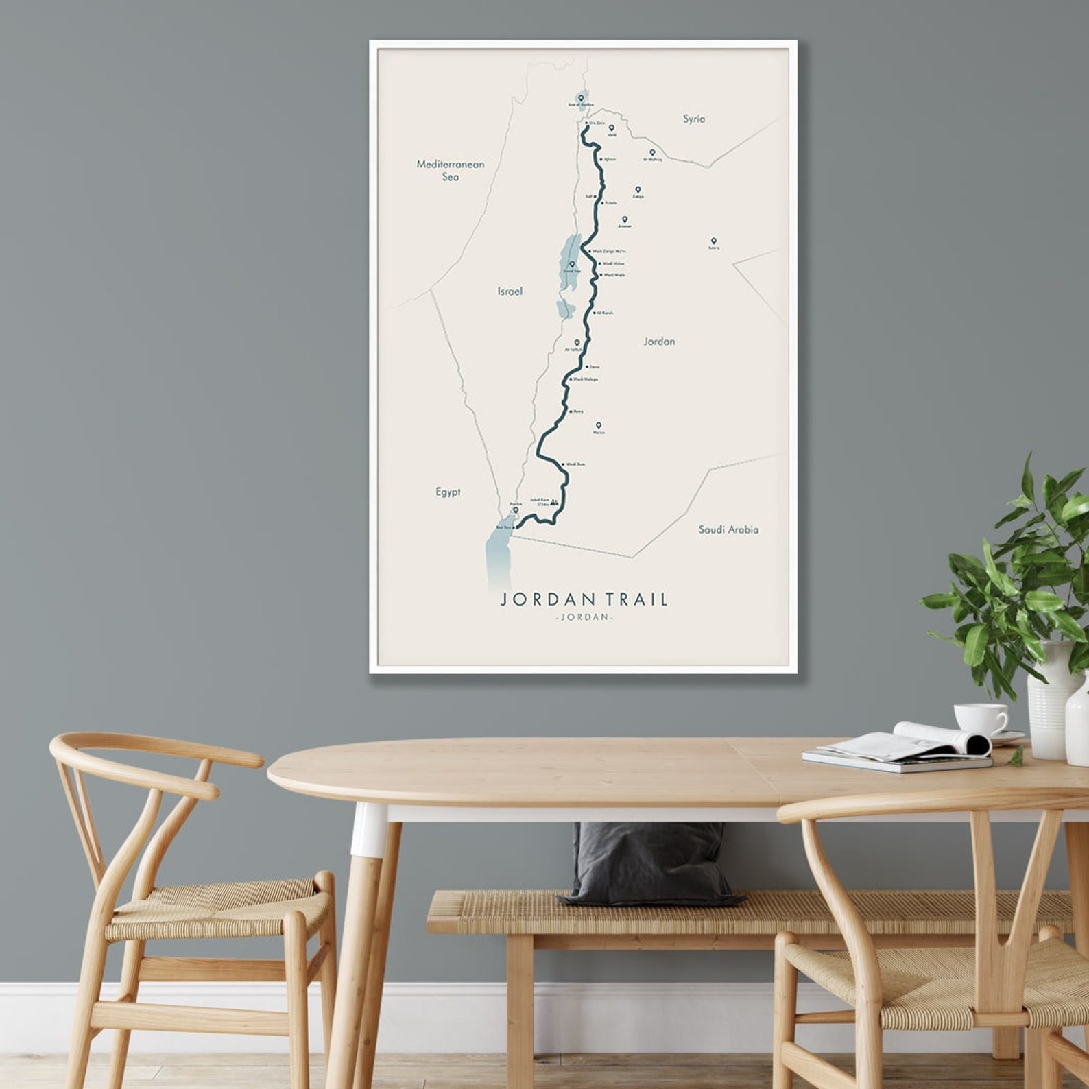 Jordan Trail Map Jordan Trail Hiking Poster Hiking Middle | Etsy