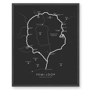 Pemi Loop Map | Pemi Loop Poster | White Mountain Hiking | USA Hiking ...