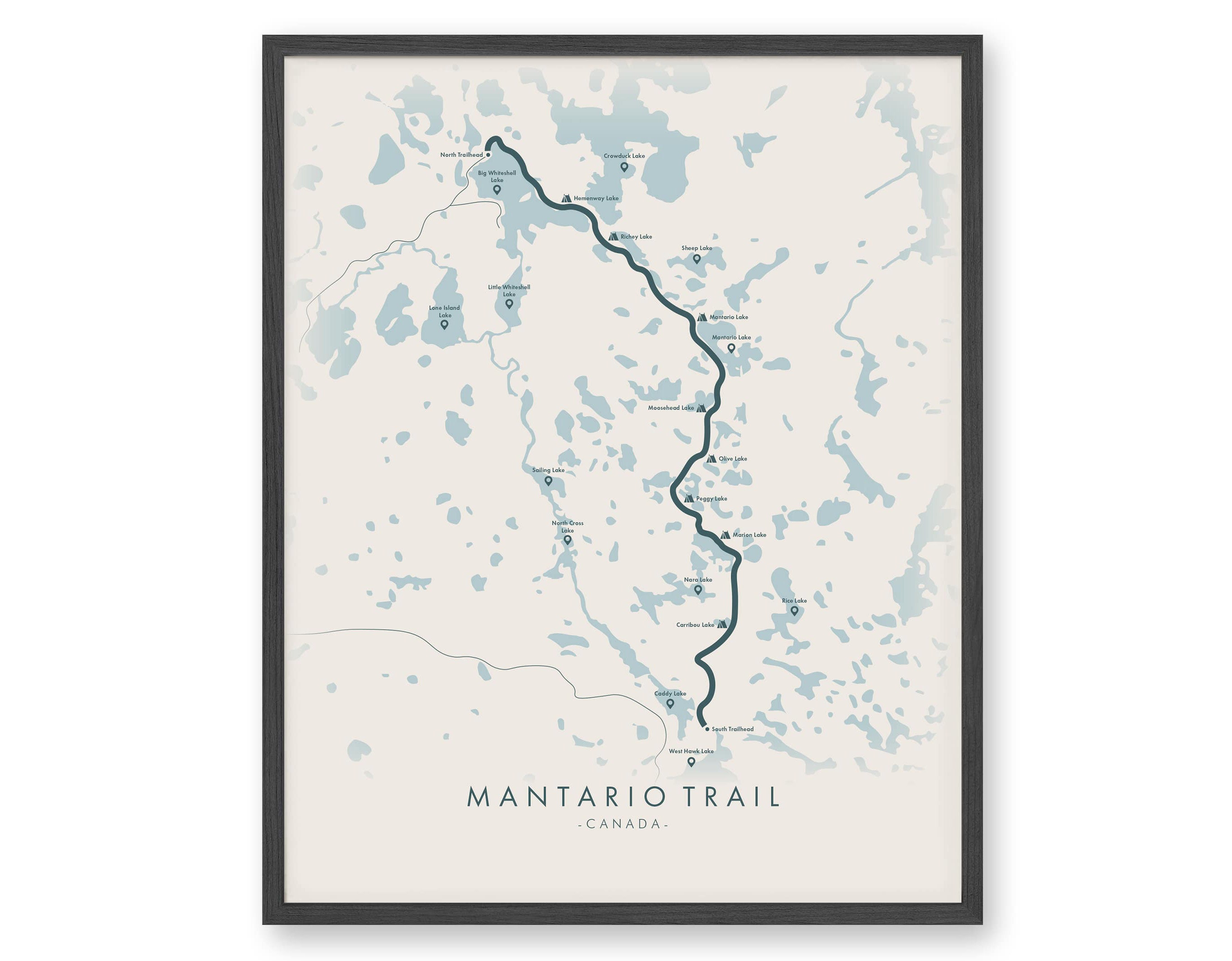 Mantario Trail Map Mantario Hiking Trail Map Whiteshell - Etsy Canada