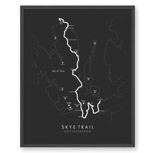 Skye Trail Map | Skye Trail Poster | Hiking Trails UK | Trail Map Art ...