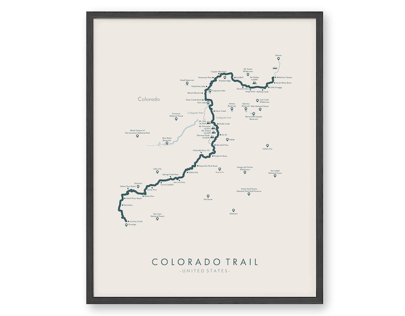 Colorado Trail Poster - East Collegiate | the Colorado Trail Map - East ...