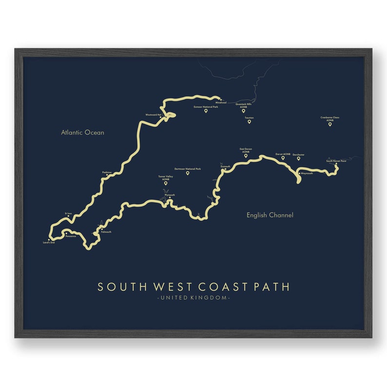 South West Coast Path Map South West Coast Path National - Etsy