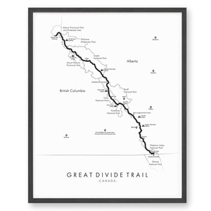 Great Divide Trail Map | Great Divide Trail Poster | Hiking Canada ...