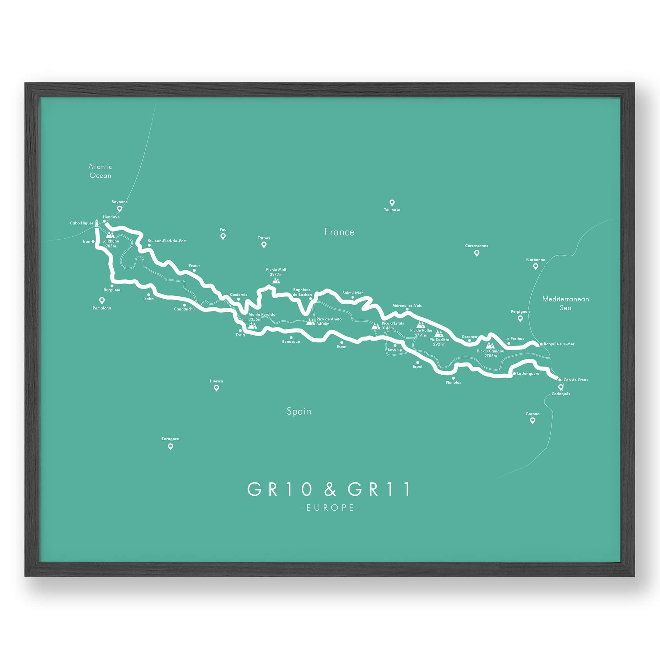 Mapa GR10 y GR11 / Mapa de senderos GR10 y GR 11 / Ruta - Etsy México